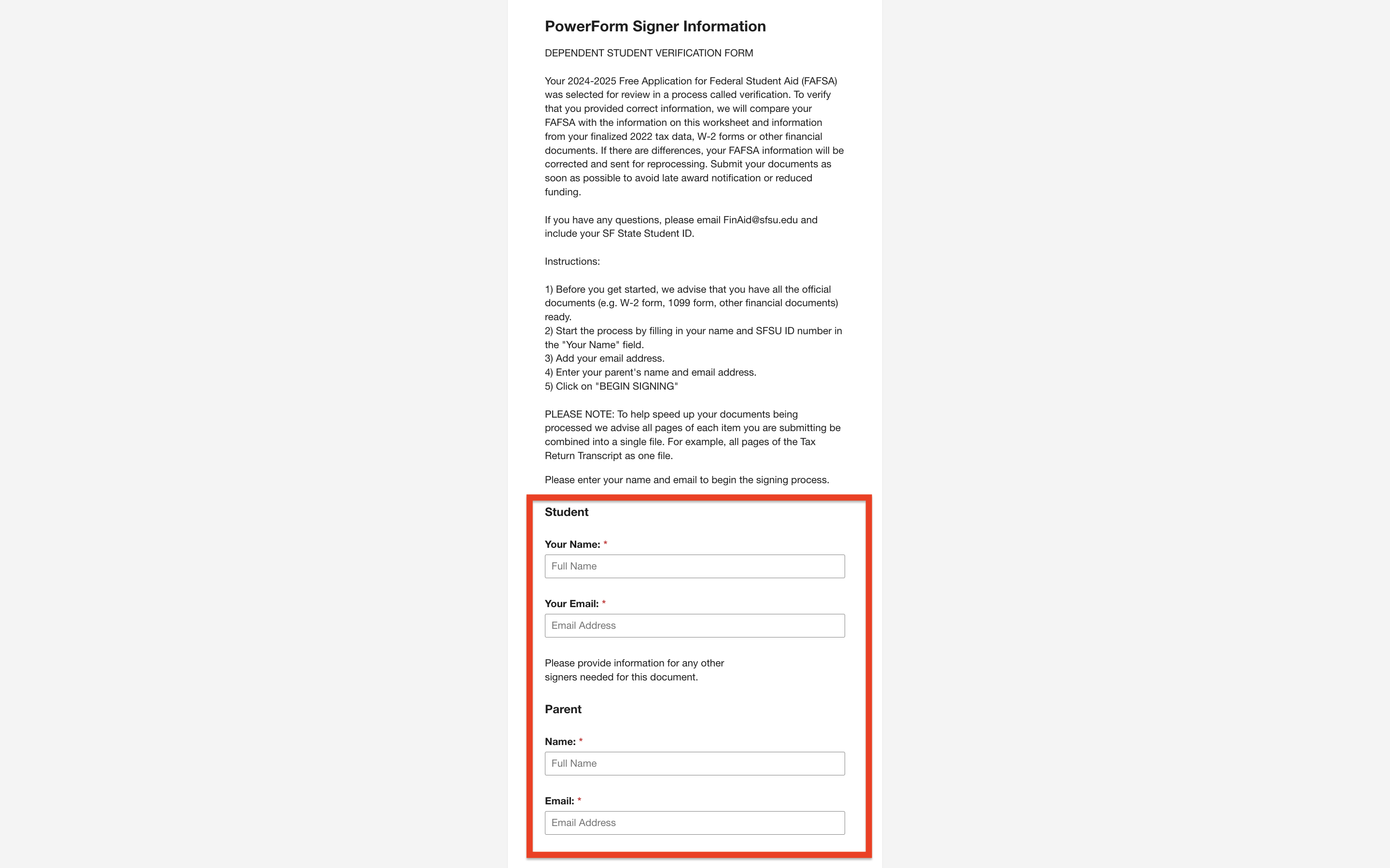 Submit Documents Online | Office of Student Financial Aid
